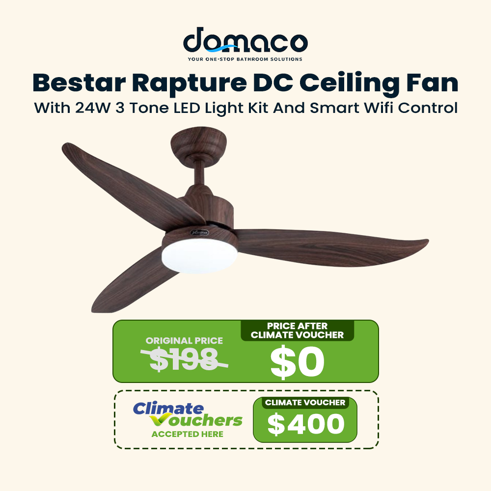 Bestar Razor DC Ceiling Fan With Dimmable 24W 3 Tone LED Light Kit And ...