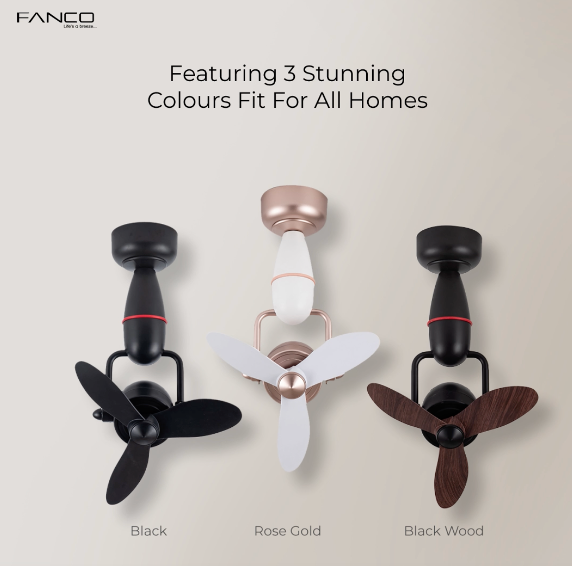 Fanco Tristar Nano 16" DC Wall/Ceiling Fan with Remote – Domaco