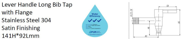 ARINO T-1272SS LEVER HANDLE LONG BIB TAP – Domaco